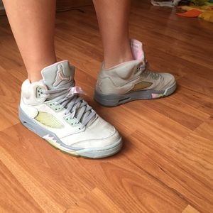 27% off Jordan Shoes - valentine retro 5s. from Heaven's closet on Poshmark