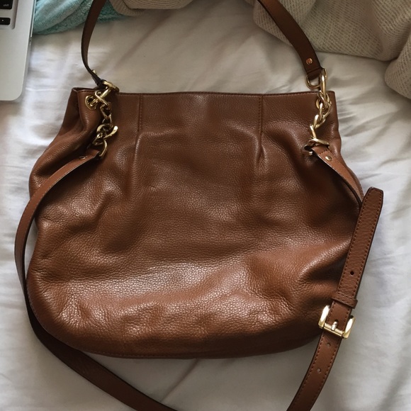 Michael Kors | Bags | Michael Kors Tan Leather Side Purse | Poshmark