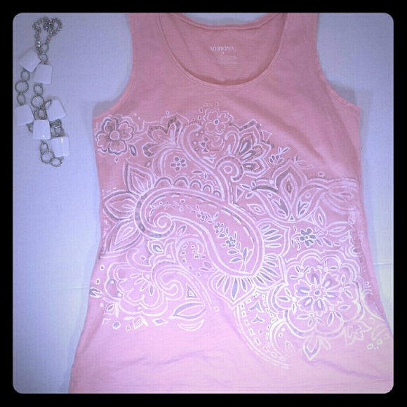 Merona | Tops | Merona Embellished Printed Tank Top | Poshmark