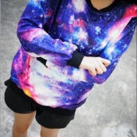 Sweaters | Galaxy Print Crew Neck Pullover Sweatshirt | Poshmark
