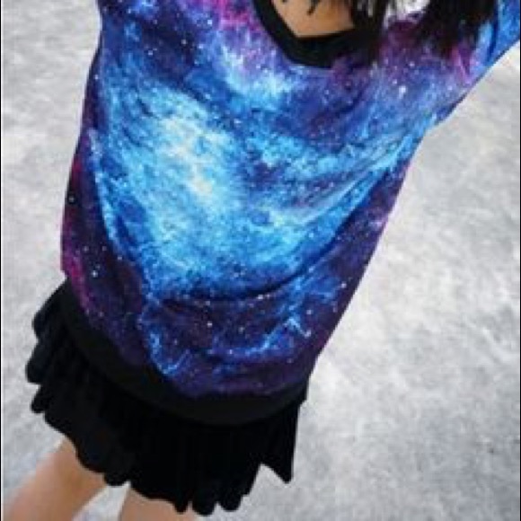 Sweaters | Galaxy Print Crew Neck Pullover Sweatshirt | Poshmark