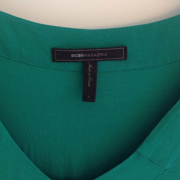 BCBGMaxAzria | Dresses | Bcbg Max Azria Emerald Green Shirt Dress ...