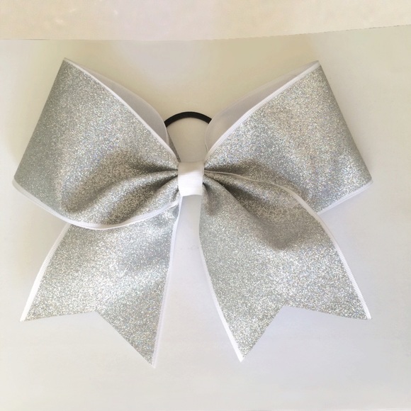 Accessories | Silver Glitter Cheer Bow | Poshmark