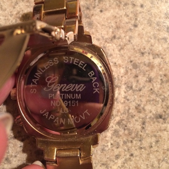 Geneva | Jewelry | Gold Toned Geneva Platinum Watch | Poshmark