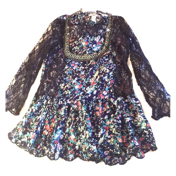 Bar III | Tops | Bar Iii Floral And Lace Peplum Top | Poshmark