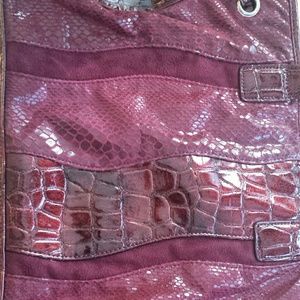 Naturalizer | Bags | Sale Burgundy Red Animal Print Hobo Handbag | Poshmark