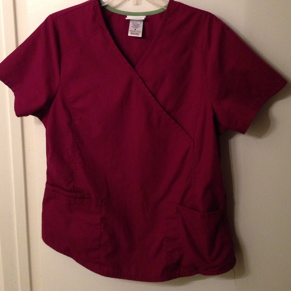 Tops | Burgundy Scrub Top | Poshmark