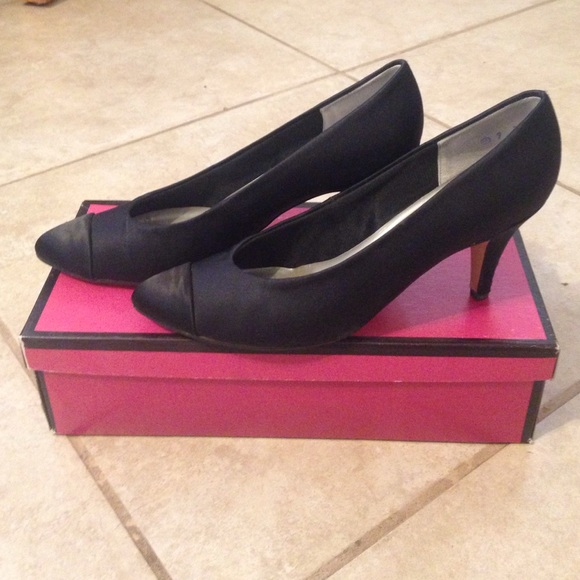 Joyce | Shoes | Vintage Black Satin Joyce Pumps | Poshmark