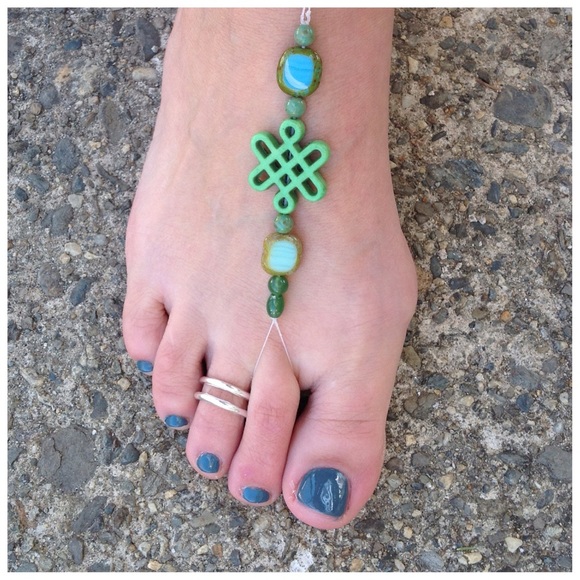Made by The Retro Hippie | Jewelry | Green Celtic Hippie Foot Beads ...