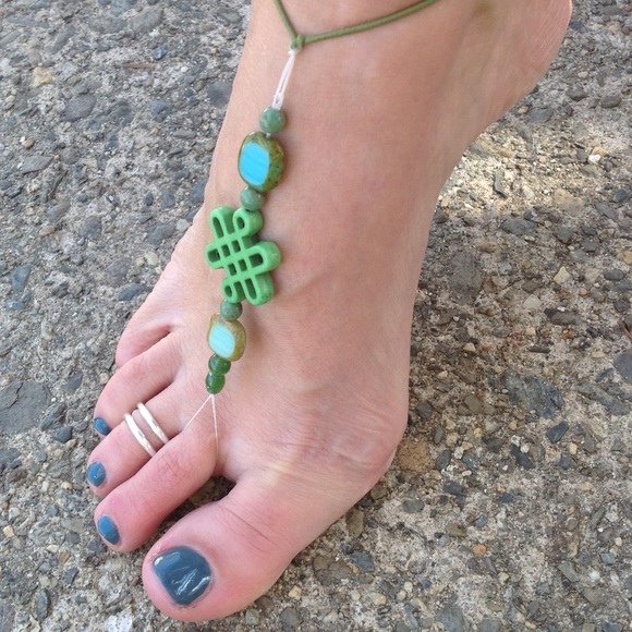 Made by The Retro Hippie | Jewelry | Green Celtic Hippie Foot Beads ...