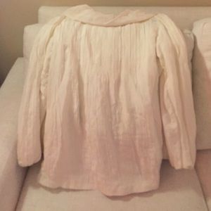 Matty M | Jackets & Coats | Precious Silk Cream Jacket With Peterpan ...