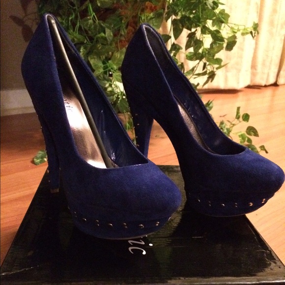 Shoes | Royal Blue Suede Heels | Poshmark