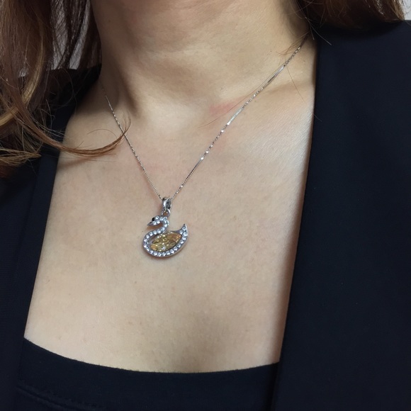Jewelry | Swarovski Swan Necklace Sterling Silver | Poshmark