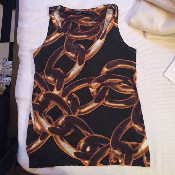 Zara | Tops | Gold Chain Tank | Poshmark
