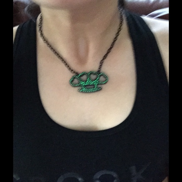 Hot Topic | Jewelry | Brass Knuckle Necklace | Poshmark