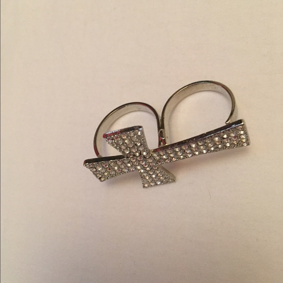 Jewelry | Double Finger Cross Ring With Rhinestones | Poshmark