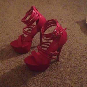 Shoes | Red Stripper Heels | Poshmark