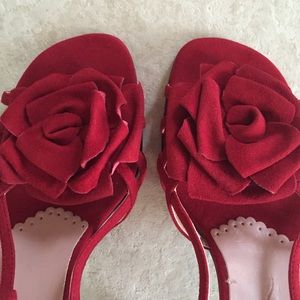 bp | Shoes | Red Velvet Sandals | Poshmark