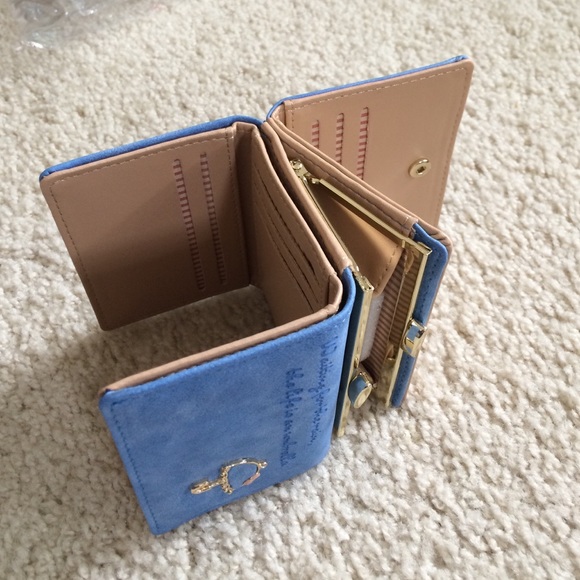 Bags | Blue Cute Pu Leather Wallet | Poshmark