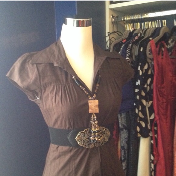 Dresses | Brown Button Up Dress | Poshmark