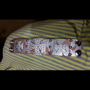 Jewelry | Genuine Leather Bling Cuff By Alan Scott | Poshmark