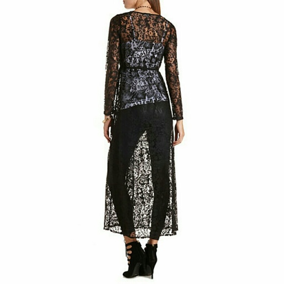 Tops | Buttoned Lace Duster Cardigan | Poshmark