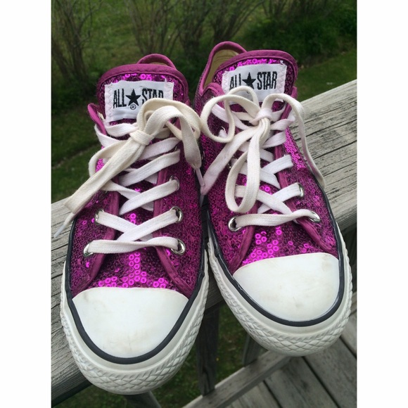 Converse | Shoes | Converse All Star Purple Sequin Lowtops | Poshmark