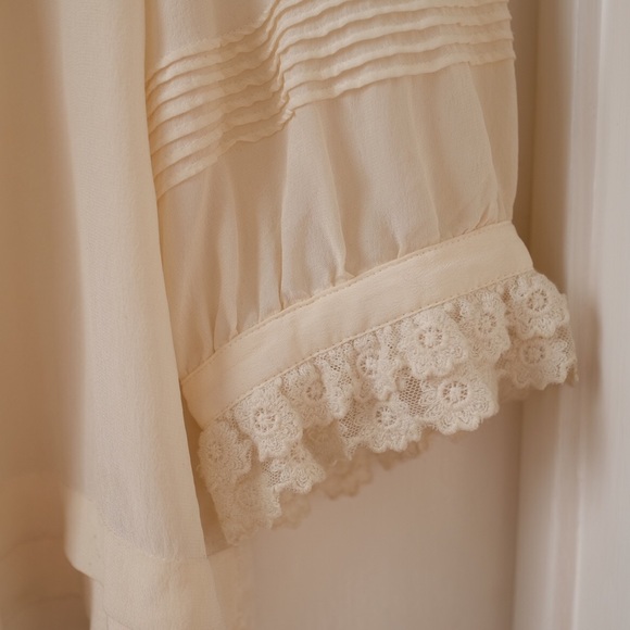Amore Amare | Tops | Lacey Silk Blouse With Pintuck Detail | Poshmark
