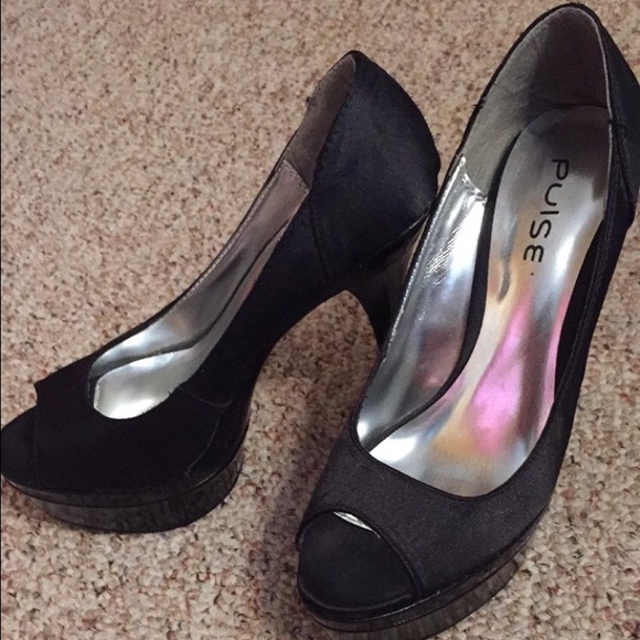 Pulse | Shoes | Pulse Black Platform Heels | Poshmark
