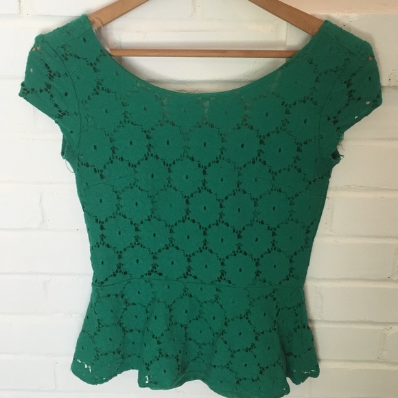 Xhilaration | Tops | Emerald Green Lace Top | Poshmark