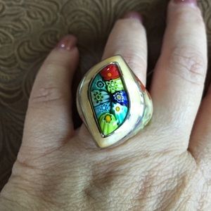 Alan K | Jewelry | Murano Glass Silver 925 Ring By Alan K 2mr227 | Poshmark