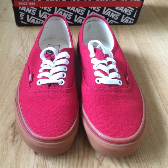 Vans | Shoes | Brand New Red Vans W Gum Drop Bottoms Never Worn | Poshmark