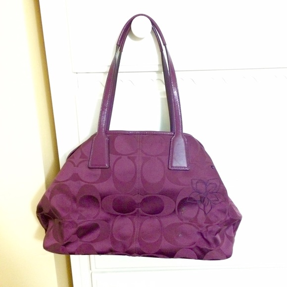 Coach | Bags | Authentic Coach Bag Purple In Signature Canvas | Poshmark