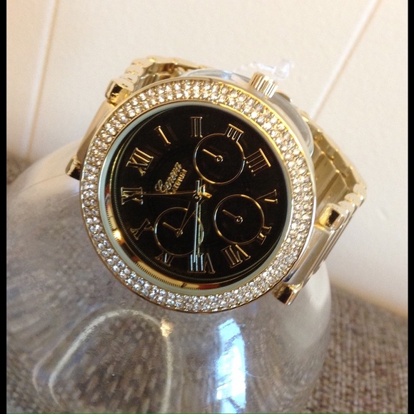 🎀 | Jewelry | Sold Geneva Watch Gold Color And Crystal | Poshmark