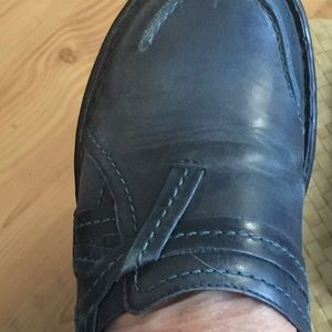 Clarks | Shoes | Nlclarks Leather Blue Mules | Poshmark