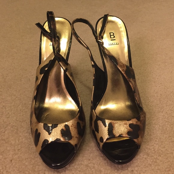 Bakers | Shoes | Leopard Print Peep Toe Shoes | Poshmark