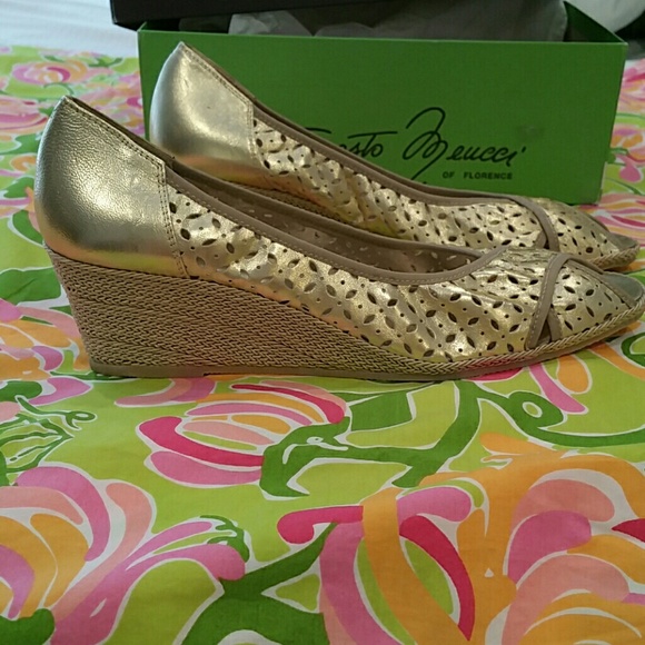 Sesto Meucci of Florence | Shoes | Sesto Meucci Gold Wedges Nordstrom 9 ...