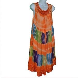 Dresses | Green Tiedye Sun Dress | Poshmark