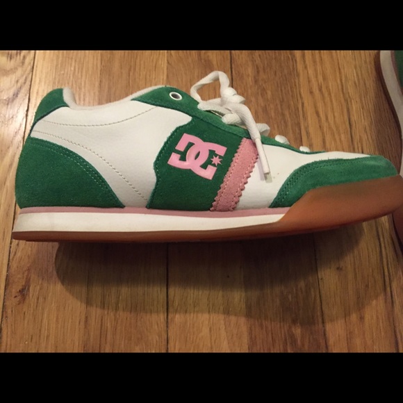 DC | Shoes | Dc Green White Pink Sneakers | Poshmark