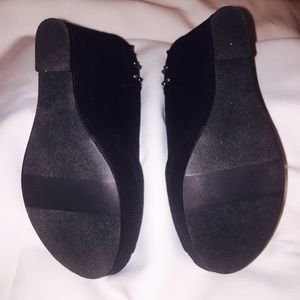 Material Girl | Shoes | Black Wedge Studded Shoes Size 9 Material Girl ...