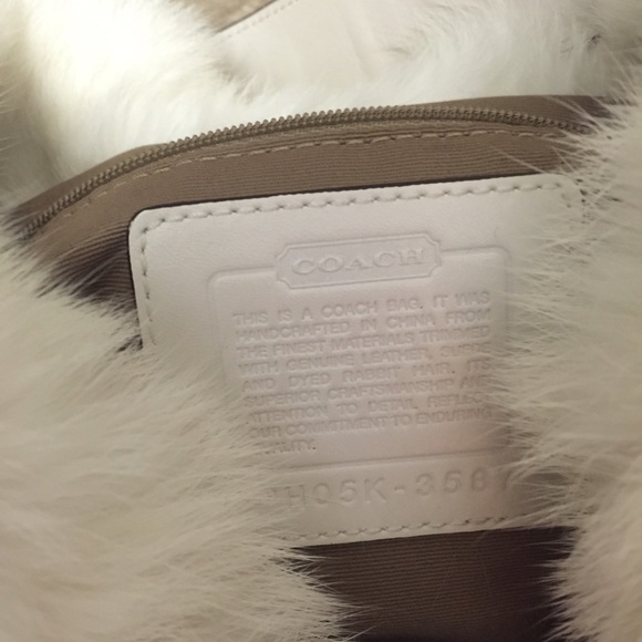 Coach | Bags | Like New White Coach Leather Fur Handbag | Poshmark