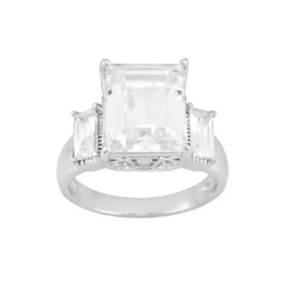 Bella Luce | Jewelry | Emerald Three Stone Bella Luce Silver Wedding ...