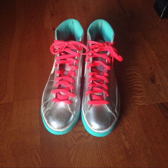 Nike | Shoes | Nike Freeze Queen Silver High Tops | Poshmark