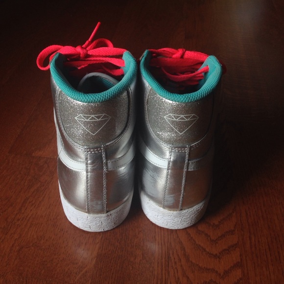 Nike | Shoes | Nike Freeze Queen Silver High Tops | Poshmark