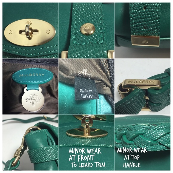Mulberry | Bags | Mulberry Mini Alexa Emerald Lizard Trim | Poshmark