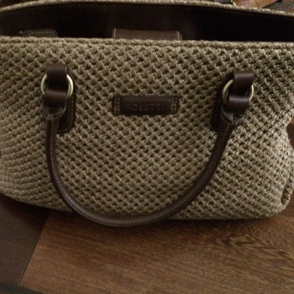 Rosetti | Bags | Rosetta Hand Bag Tan Woven With Trim | Poshmark