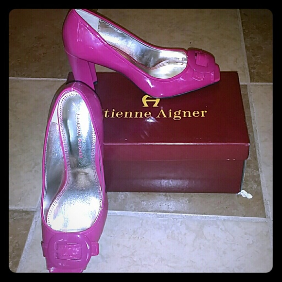 Etienne Aigner | Shoes | Fuschia Open Toe Pumps By Etienne Aigner ...