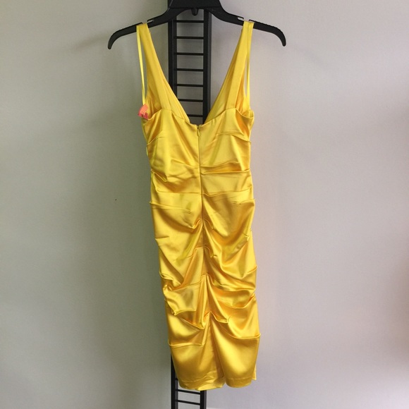 Cache | Dresses | Yellow Cache Cocktail Dress | Poshmark
