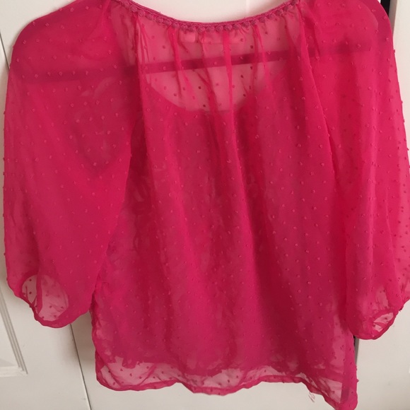 Tops | Hot Pink Seethrough Top | Poshmark