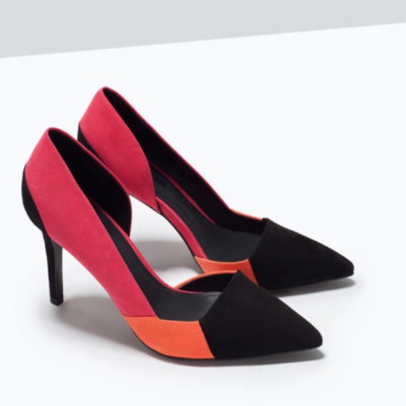 Zara | Shoes | Zara Color Block Heels | Poshmark